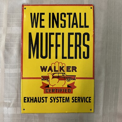 Porcelain Walker Mufflers Enamel Metal Sign | eBay