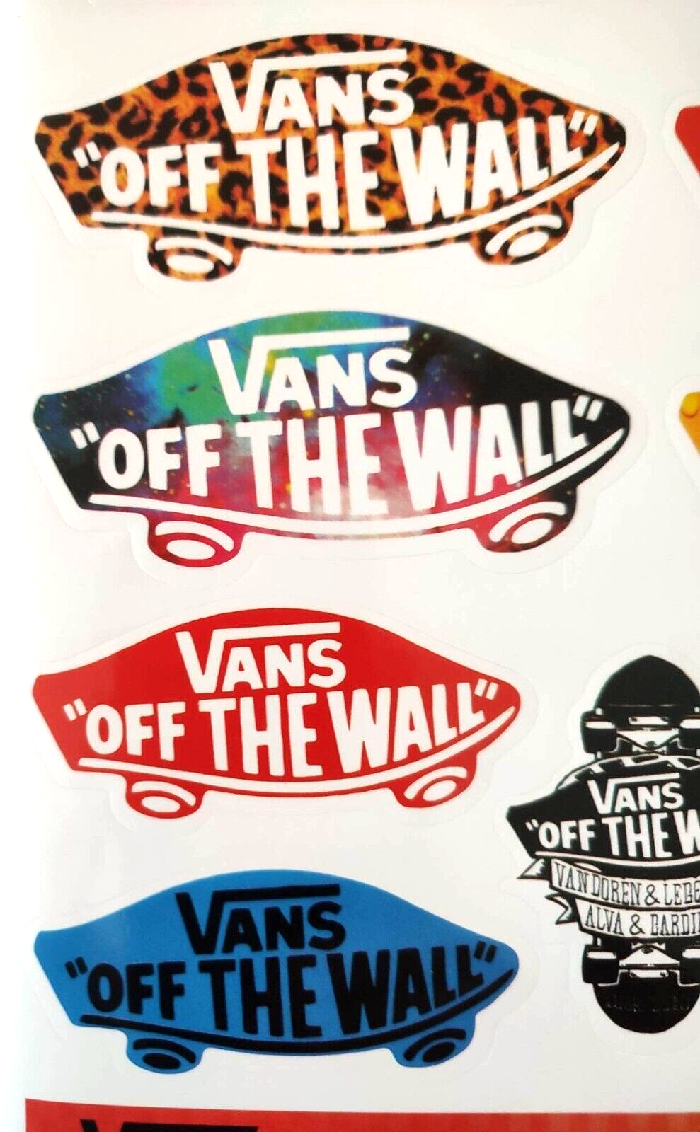 14pcs A4 Sheet Skate Stickers Vans Off The Wall Sticker Skateboard ...