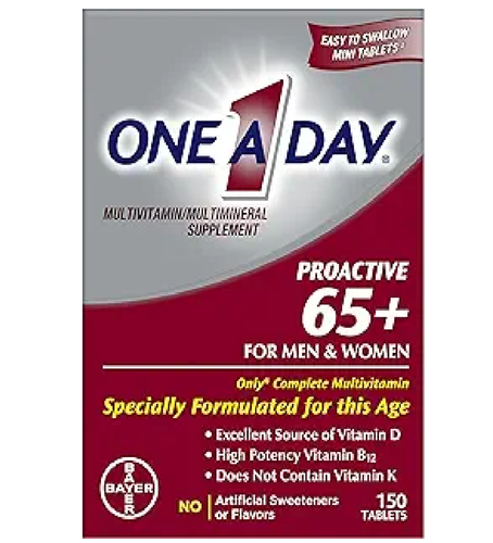 One A Day Proactive 65+ Mens & Womens Multivitamin Supplement with ...
