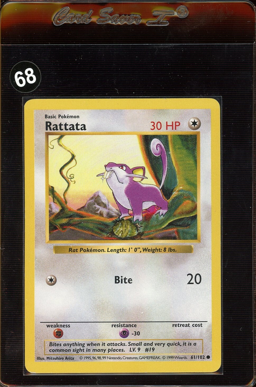 Pokémon Card Rattata 61/102 Base Set SHADOWLESS LP-NM | eBay