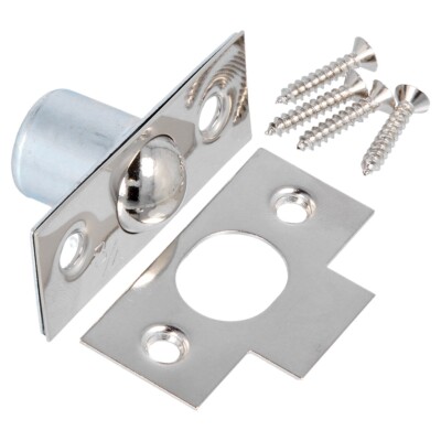 19mm NICKEL MORTICE BALES CATCH Door Cupboard Frame Roller Ball Latch ...