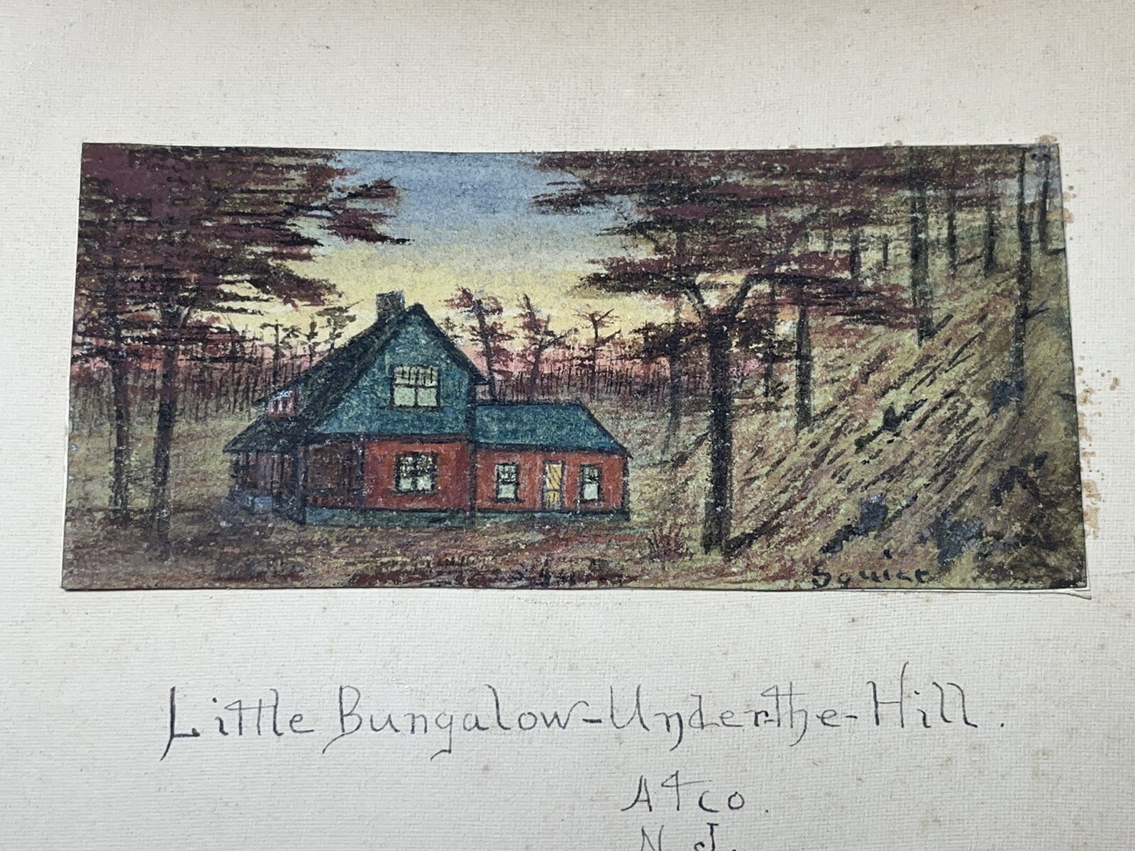 Antique 1900s American Hand Painted Poem Homestead Painting Atco NJ ...