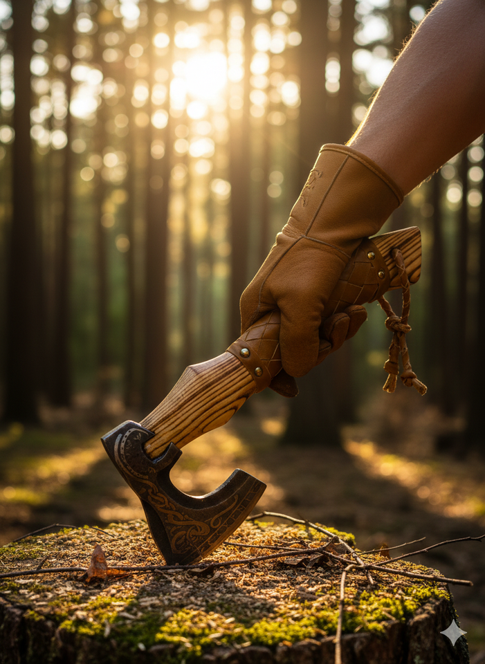 HAND FORGED Carbon Steel Viking VALHALLA Axe Tomahawk Throwing Axe ...