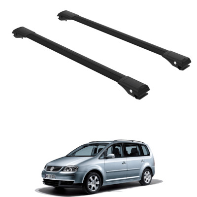 Roof Rack Cross Bars to Volkswagen Touran I 2003-2006 Black Set 2 Pcs ...