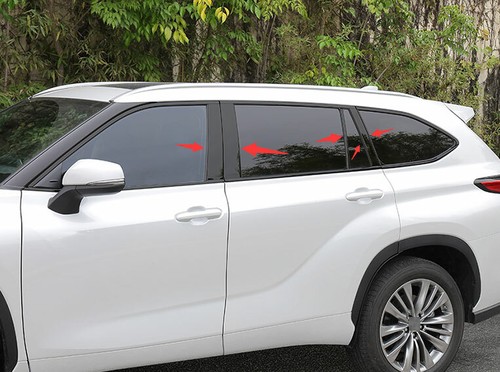 For Toyota Highlander 2020-2022 Black Stainless Car Window BC-Pillar ...