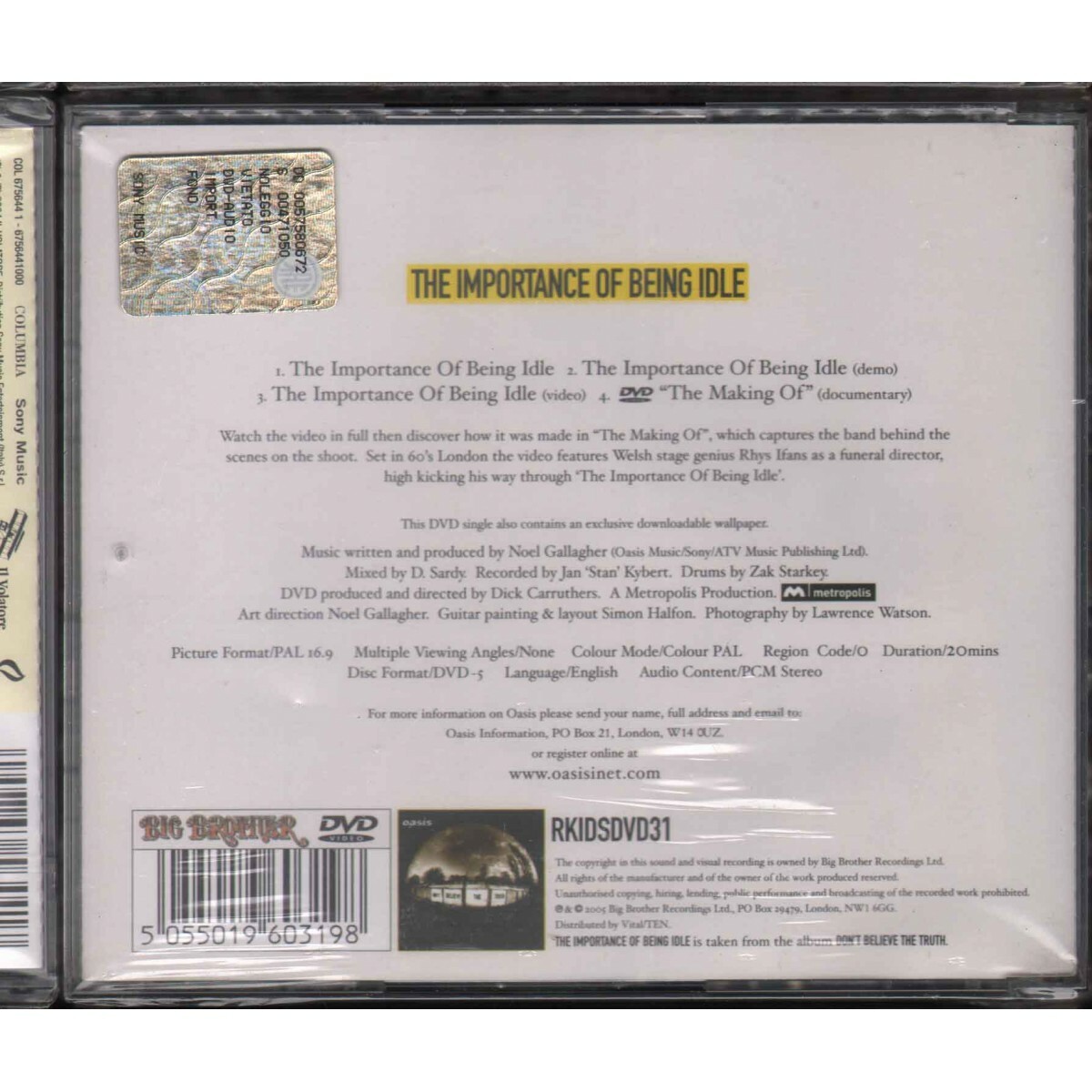 Oasis: Importance of Being Idle (DVD, 2005) for sale online | eBay