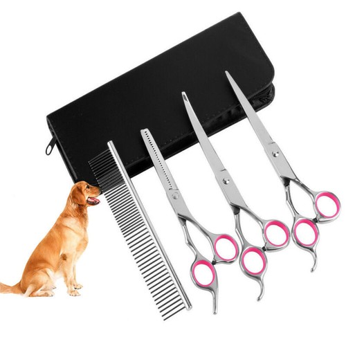 4pcs Professional Pet Grooming Scissors Set Dog Cats Grooming Ultra ...