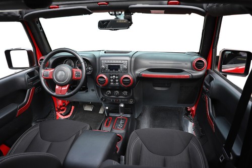 18 PCS Full Set Interior Decoration Trim Kit for 2011-2018 Jeep ...