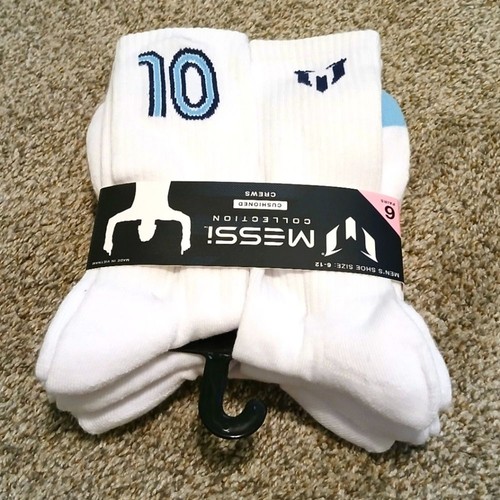Messi Collection Cushioned Crew Socks Men's Shoe Size 6-12 (NWT) | eBay