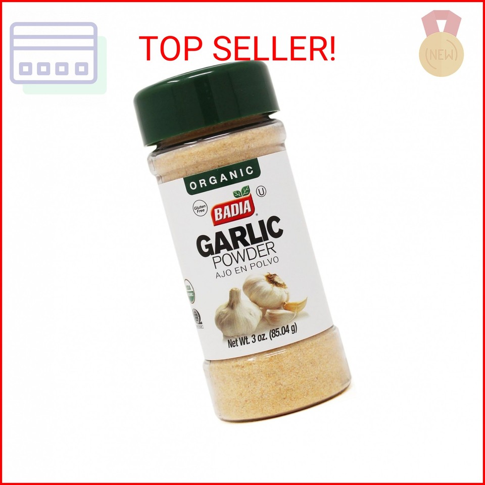 Badia Organic Garlic Powder, 3 oz – Premium Garlic Powder, Freshly ...