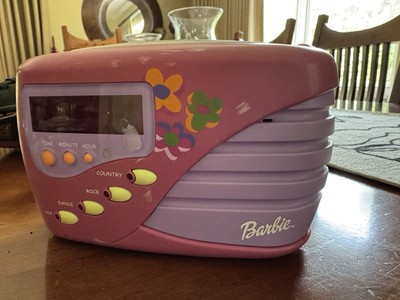 Vintage 2000 Mattel Barbie Alarm Clock Radio BE-107 Pink and Purple. | eBay