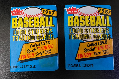 1987 Fleer Baseball Factory Sealed { 2 } Wax Packs - 17 Cards-Logo ...
