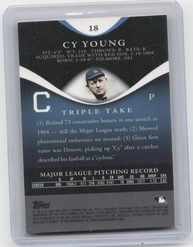 2009 Topps Triple Threads #18 Cy Young Sapphire #/25 | eBay