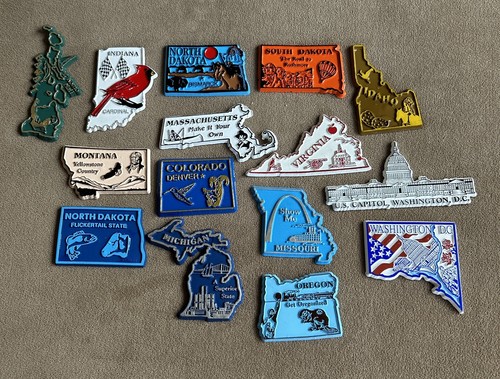 vintage state magnets States 15 Magnetic Collectible Rubber | eBay