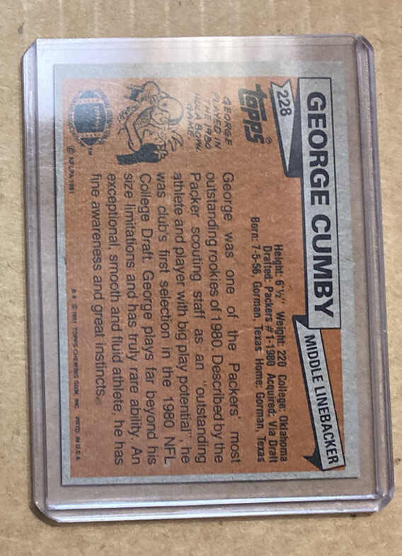 1981 Topps George Cumby #228 Autographed Green Bay Packers | eBay