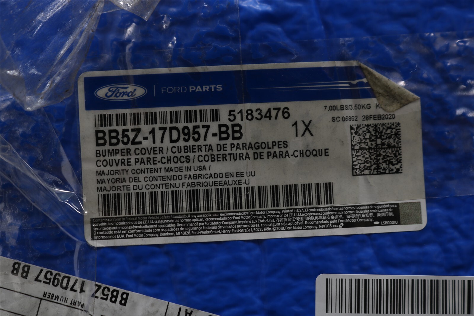 NEW OEM Ford Front Bumper Lower Cover BB5Z-17D957-BB Ford Explorer 2011 ...