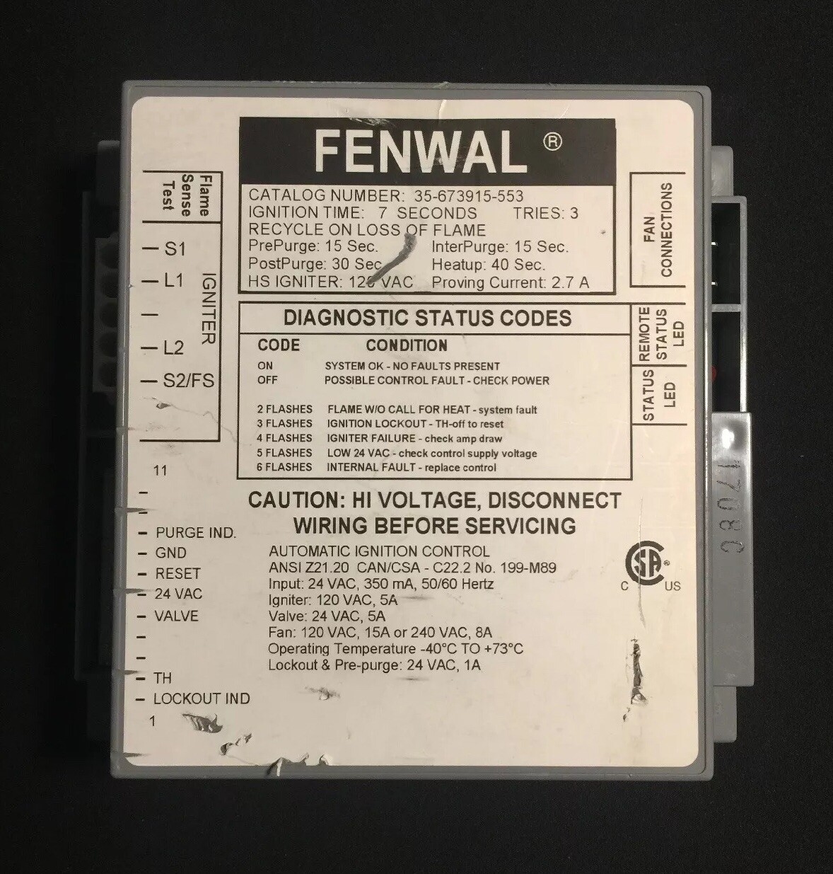 Fenwal Ignition Control Board 35-673915-553 | eBay