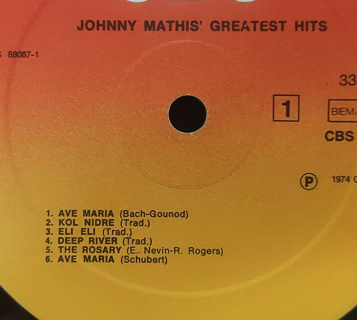 2 X 33 RPM Johnny MATHIS Vinyls LP 12" GREATEST HITS - WITH MARIA - CBS ...