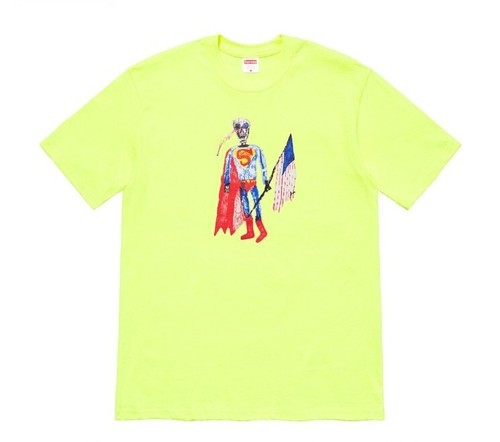 SUPREME SS'21 "Skeleton Superman" Bright Yellow T-shirt Men's size ...