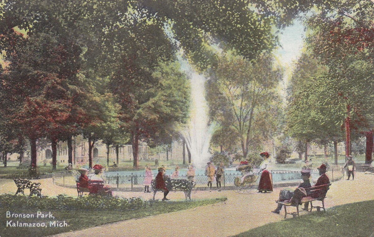 Vintage Bronson Park Kalamazoo Kalamazoo, Michigan MI ~ Bronson Park