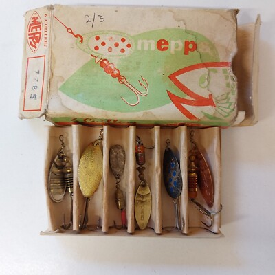 Vintage Mepps Fishing Lures Box With Fishing Lures inside Spinner Baits ...