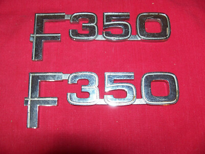 2 Vintage Ford F350 Fender Badges F-350 Truck Emblem Heavy Super Duty ...
