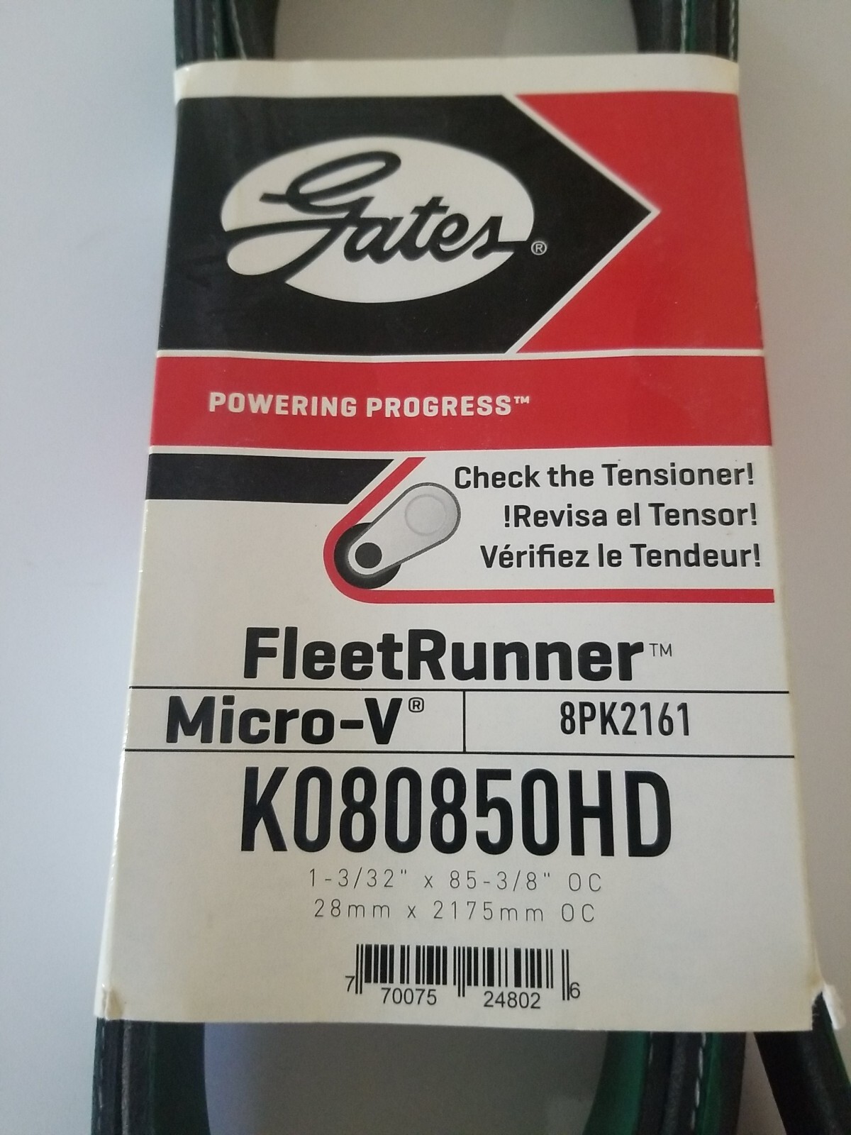 Serpentine Belt-Fleetrunner Heavy Duty Micro-V Belt Gates K080850HD for ...