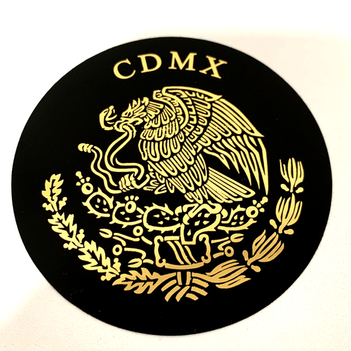 CDMX Ciudad de Mexico Escudo Gold Oro 3.5" Sticker Decal Car 3D ...