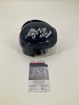 FLORIDA PANTHERS RYAN LOMBERG SIGNED MINI HELMET JSA WITNESS COA 24’ SC ...