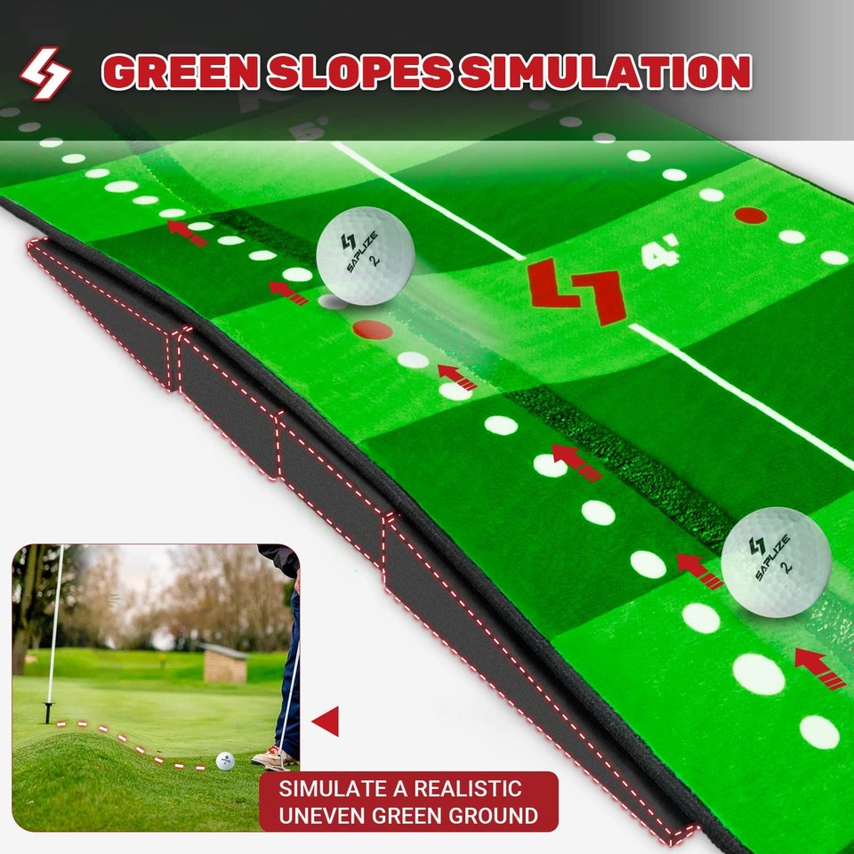 SAPLIZE Golf Putting Mat/Putting Green Mat - Adjustable Slope ...