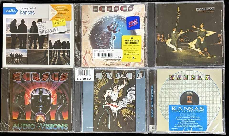 Kansas 9 CD Lot-Best Of,Audio Visions,Point Of Know Return,Leftoverture ...