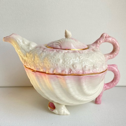 Belleek Pottery Neptune Tea for One stackable teapot and cup set ...