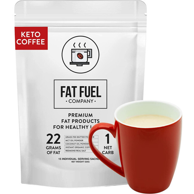 The Fat Fuel Company Instant Keto Coffee with Grass Fed Butter Powder ...