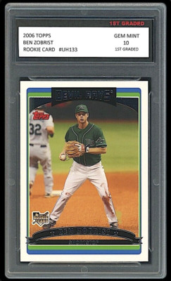 Ben Zobrist 2006 Topps 1st Graded 10 MLB Rookie Card RC #UH133 Rays | eBay