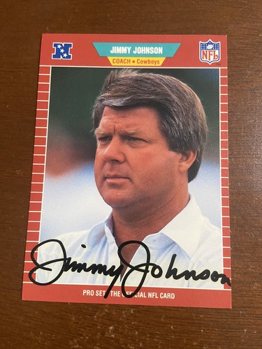 1989 PRO SET 🏈 JIMMY JOHNSON Autographed ROOKIE RC #98 DALLAS COWBOYS 💎 ...
