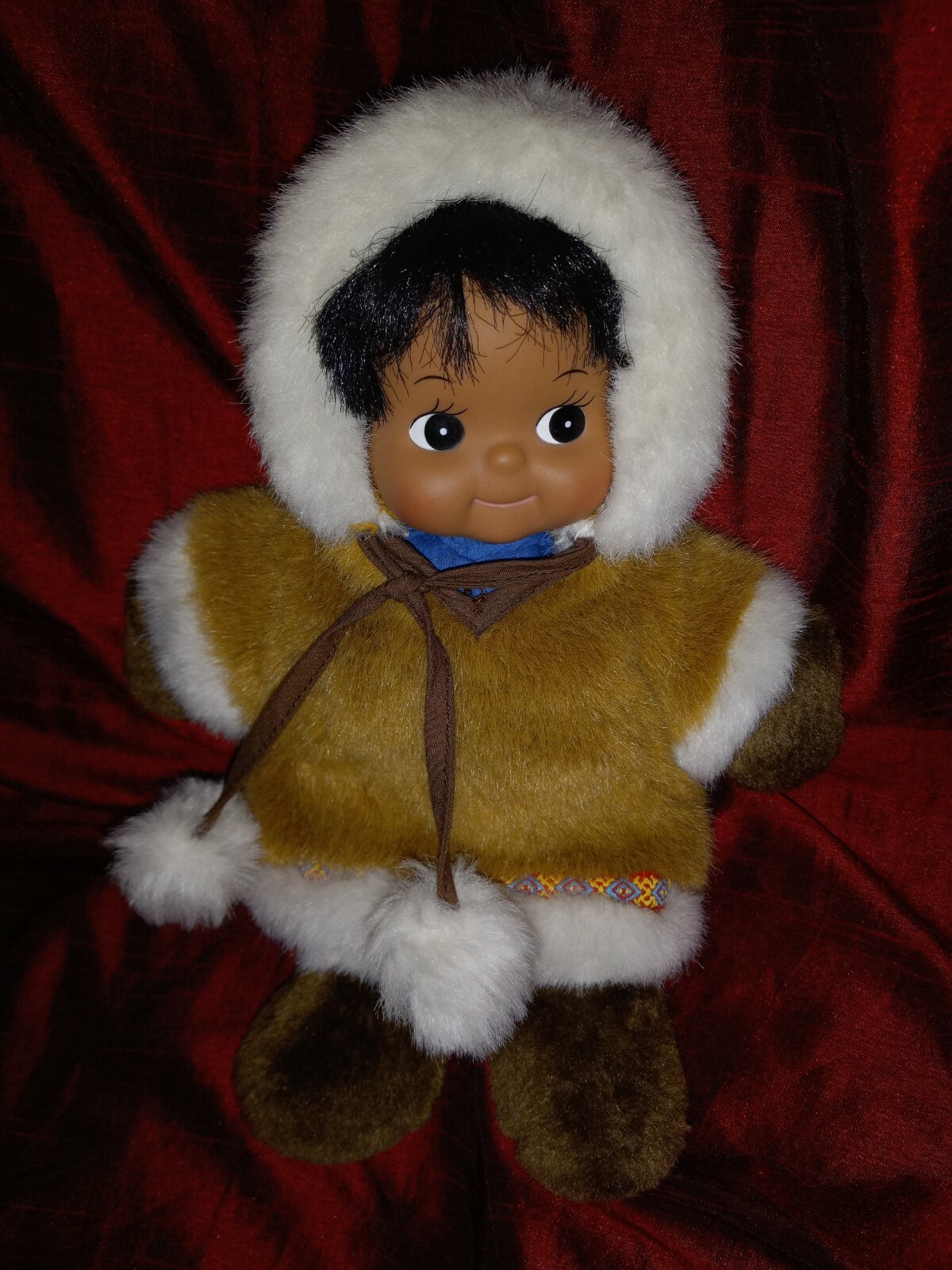 Kipmik Eskimo Doll Plush Anchorage Alaska Faux Fur 10" Vintage Style | eBay