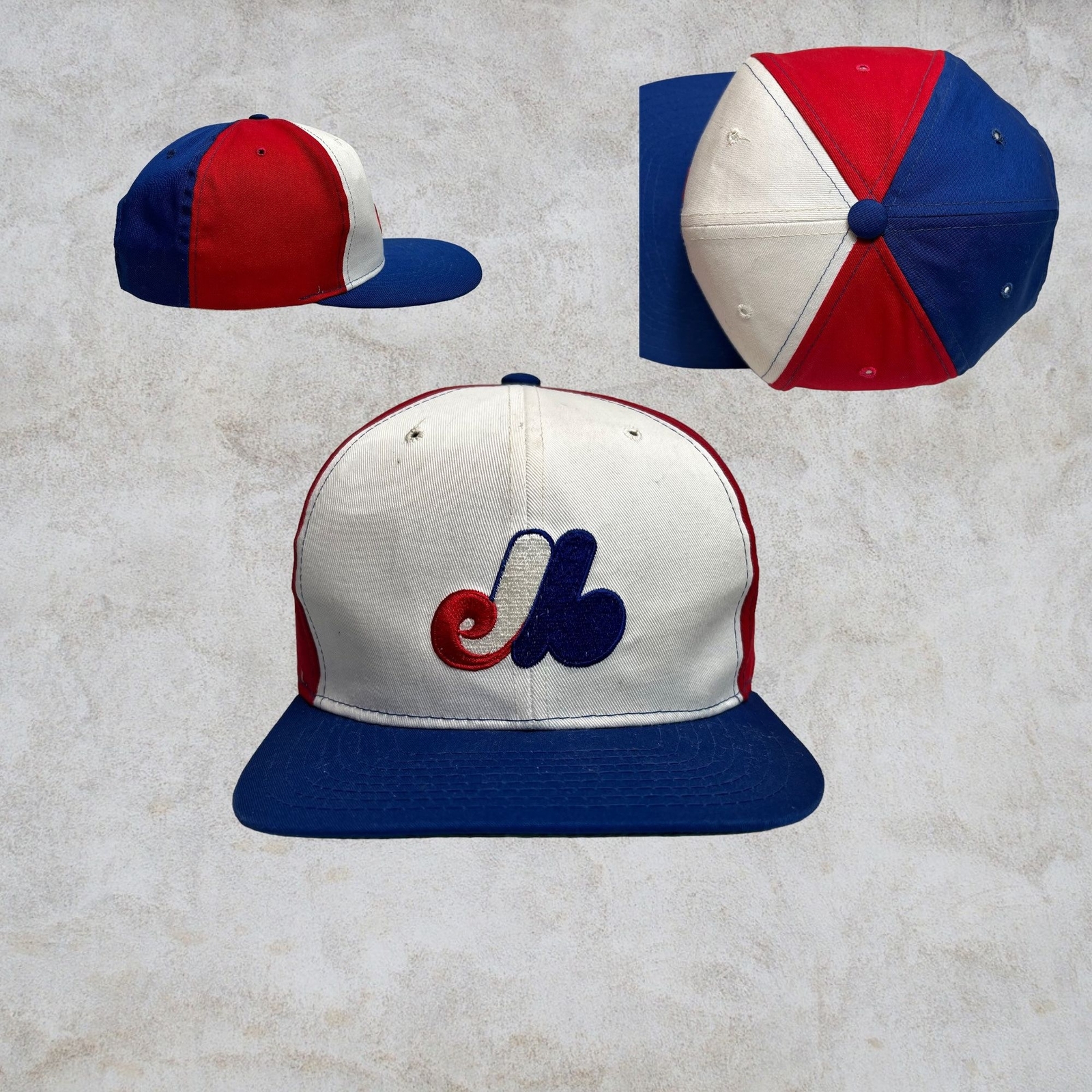 Vintage Montreal Expos Pinwheel Snapback Hat MLB Baseball Ted Fletcher ...