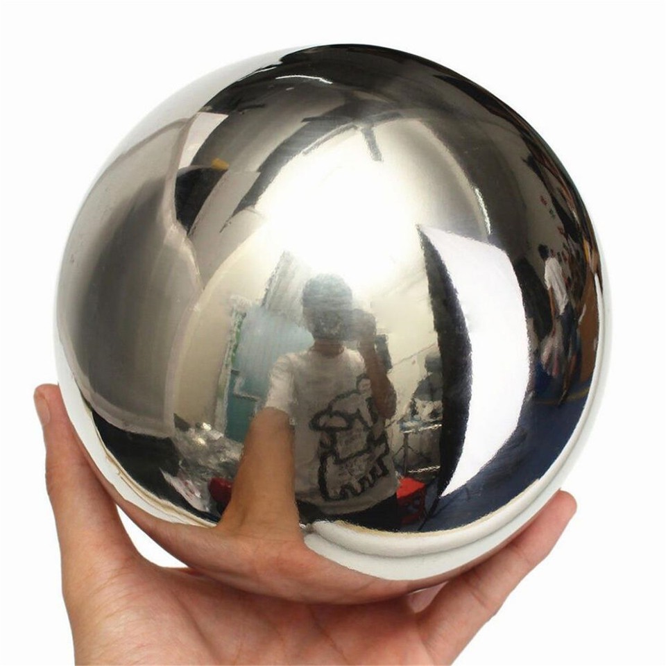 1pc Stainless Steel Mirror Polished Sphere Hollow Round Ball Garden ...