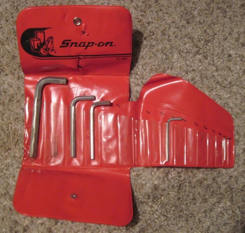Snap On C-154 Allen wrench hex key SAE partial set, pouch, 3/8 7/32 1/4 ...