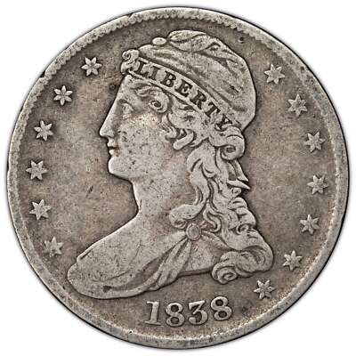 United States 1838 Reeded Edge 50 Cents Capped Bust Half Dollar Silver ...