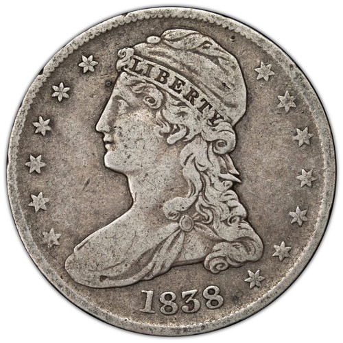United States 1838 Reeded Edge 50 Cents Capped Bust Half Dollar Silver ...