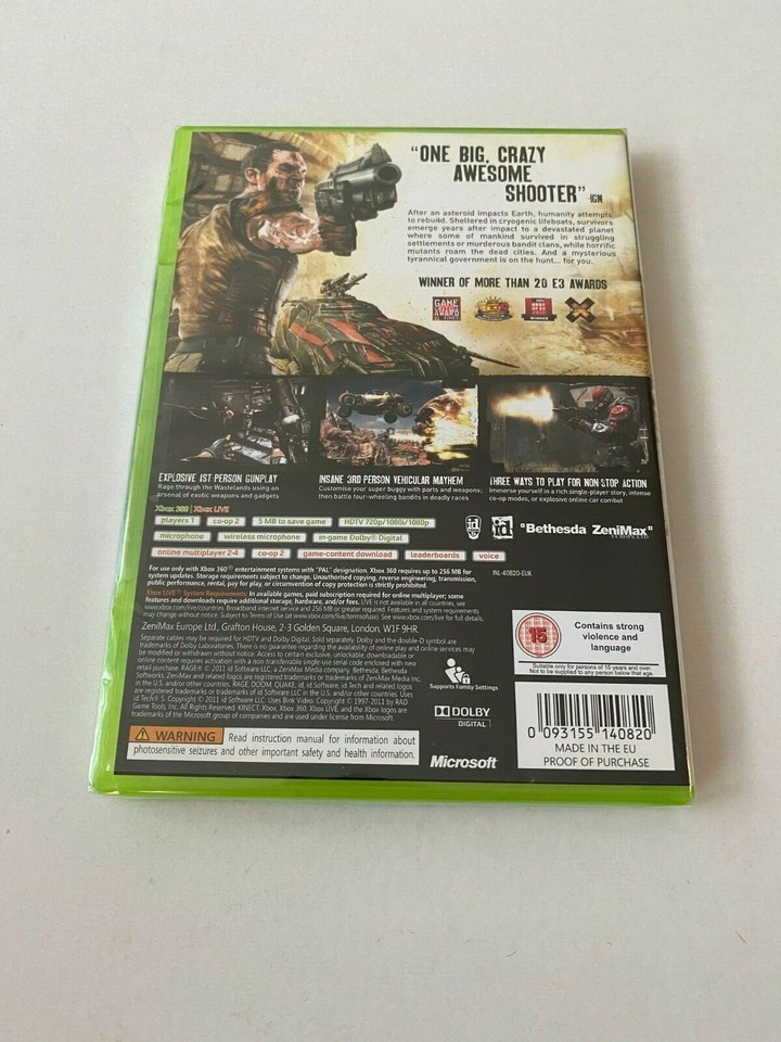 Rage - XBox 360 / One / Series X - UK / EU - new & factory sealed! | eBay