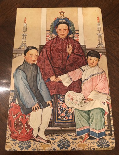 Antique Chinese Malthe Hasselriis Art Print Page Only Mother And ...