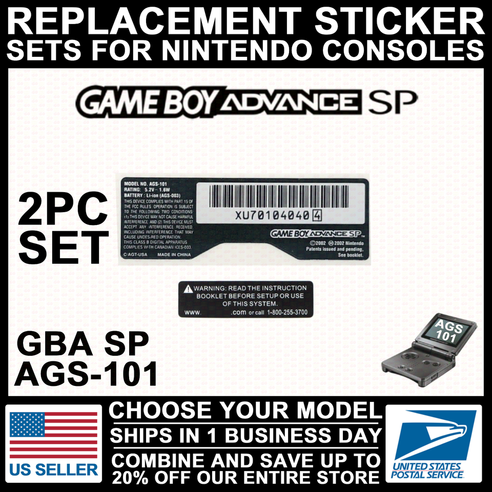 Sticker For Game Boy/Pocket/Color/Advance/SP/GB/GBC/GBP/GBA/SP/AGS/001/ ...