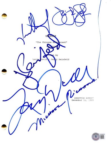 Jerry Seinfeld Michael Richards Larry David +2 Signed Autograph Script ...