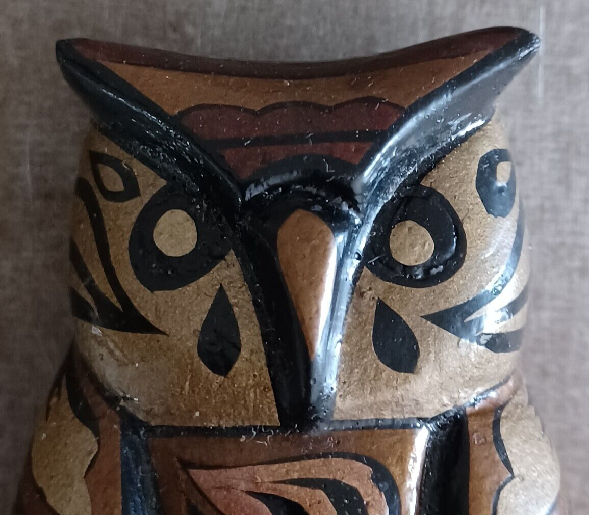 Hecho A Mano Wood Owl Hand Made In Colombia 3.2" Tall | eBay