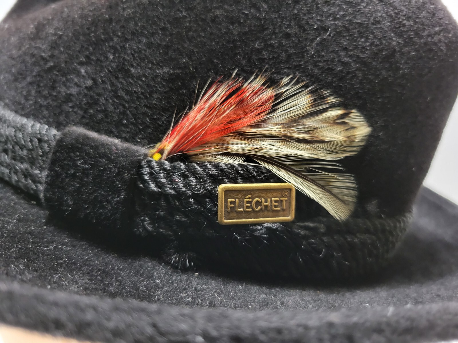 Vintage Chapeau Flechet Fedora Hat Black Fur Felt Siz… - Gem