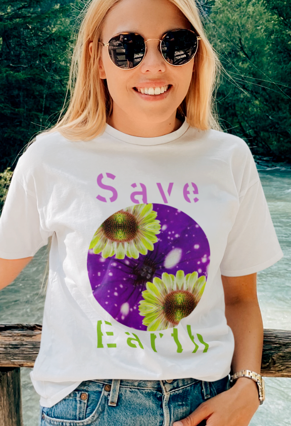 Save Earth Unisex Heavy Cotton T-shirt Earth Day Global Warming Go ...