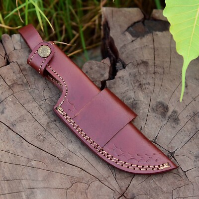 EDC Handmade 5”Fixed blade Leather Knife Sheath / Knife Holster ...