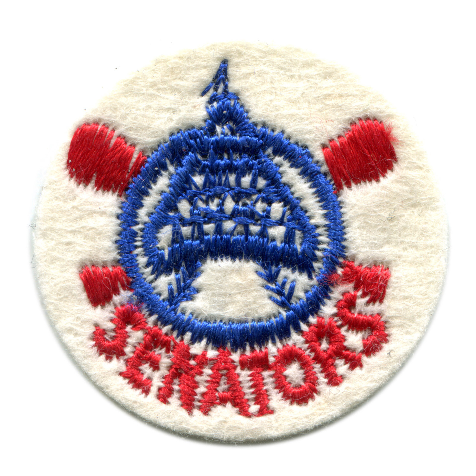 1962 ERA WASHINGTON SENATORS MLB BASEBALL 2" ROUND DEFUNCT RED TEXT ...